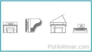 Piano Dwg ⏬ in AutoCAD Block Drawing ( 418,00 kb)