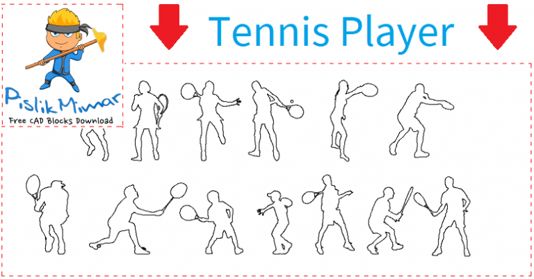 [DWG] Tennis Player - in Autocad Block (1,96 MB)