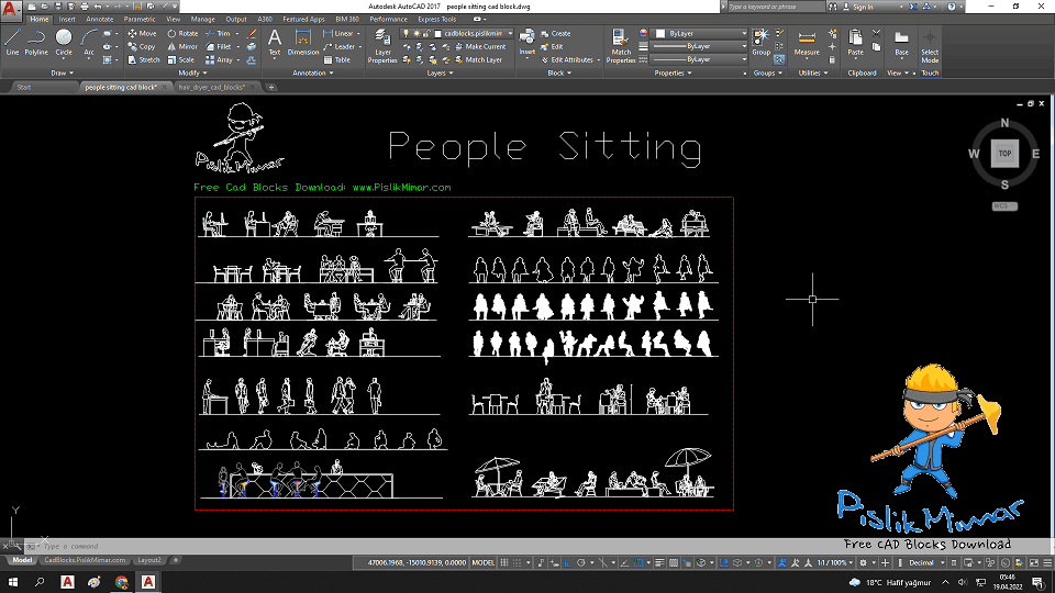 [DWG] People Sitting Drawing - in AutoCAD (1,71 mb) Free Download